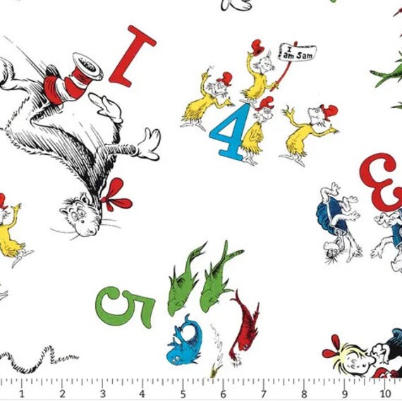 Dr Seuss 123 Character Scatter From Robert Kaufman Fabrics | Etsy