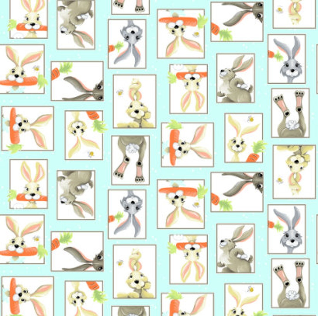 Harold the Hare Spring Patches by Susybee Fabrics - Bunny Rabbit Garden ...