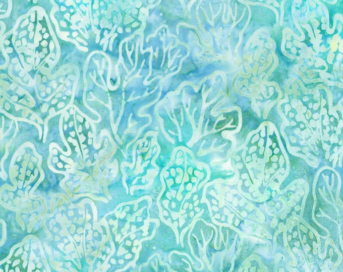 Batik Fabric - Sea Kelp on Aqua From the Artisan Batiks Beachcombers Collection by Lunn Studios ...