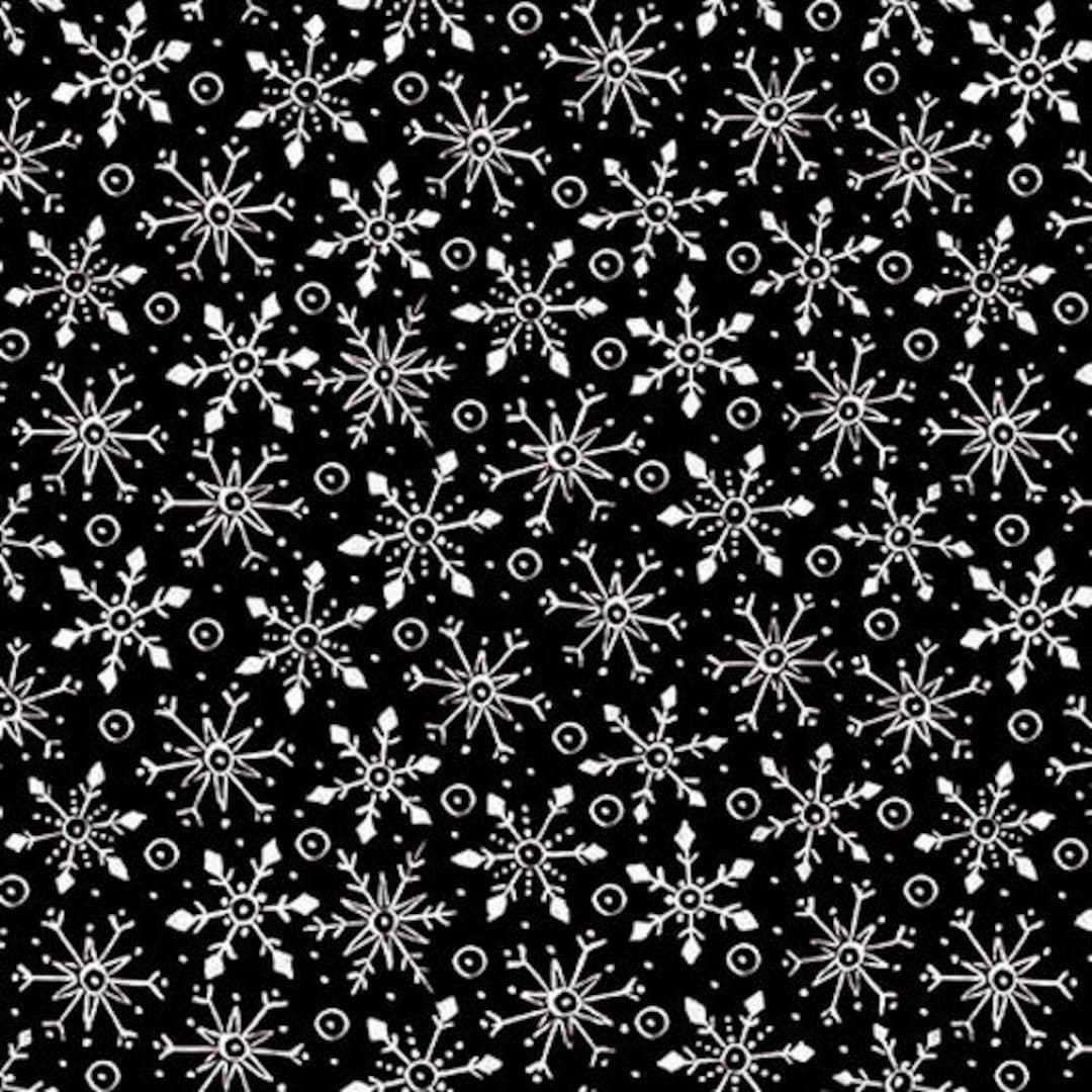 White & Black Snowflakes From Christmas Collection by Blank Quilting ...