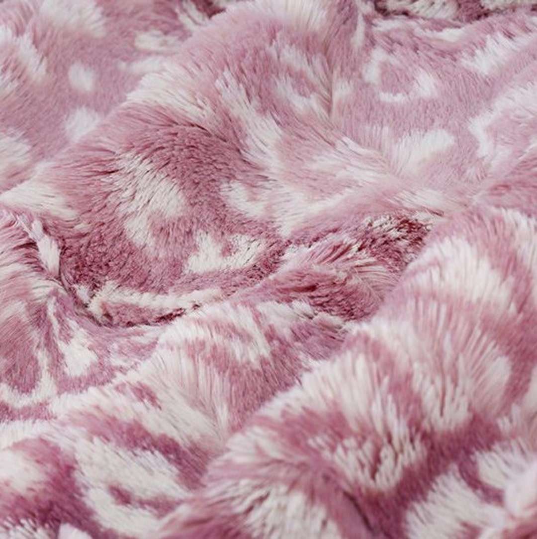 Fat Half ONLY 30 X 36 Luxe Cuddle Ocelot in Elderberry Pink MINKY Fur ...