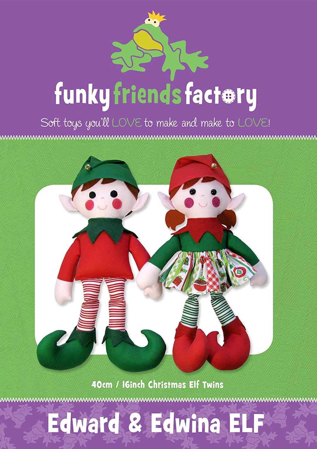 PAPER PATTERN - Edward & Edwina Christmas Elf Doll Twins From Funky ...