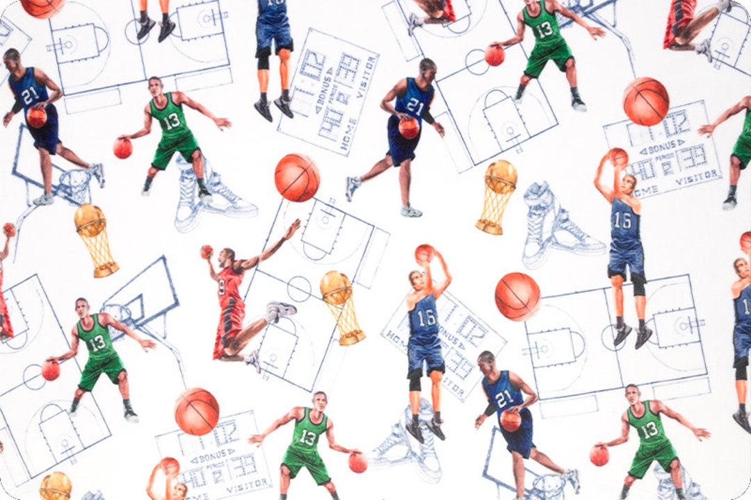 Hoops Basketball Digital Cuddle® in Jeans Blue & White by Shannon ...