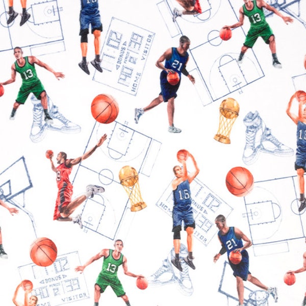 Basketball Print Fabric - Etsy