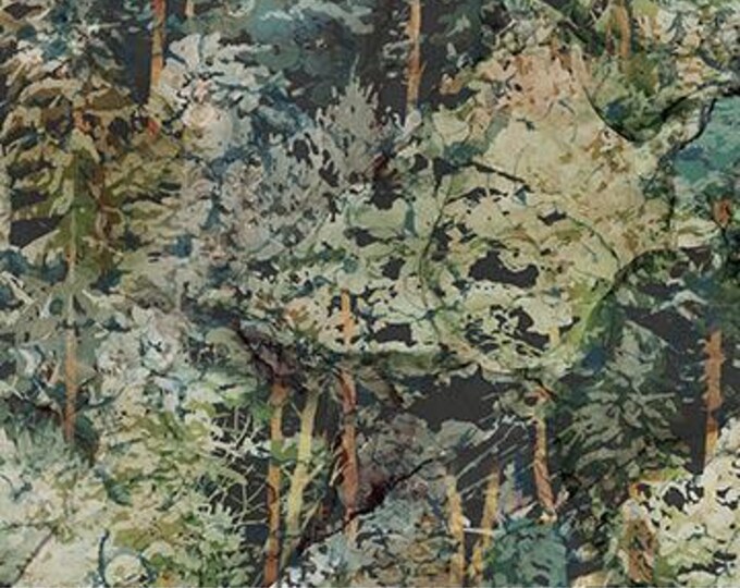 Trees in Teal Multi From the Lone Wolf Collection by Deborah Edwards ...