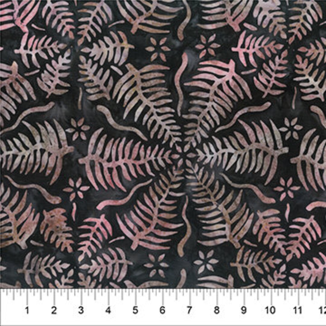 Batik Fabric - Hazelwood Brown Leaves From Destination Himalayas ...