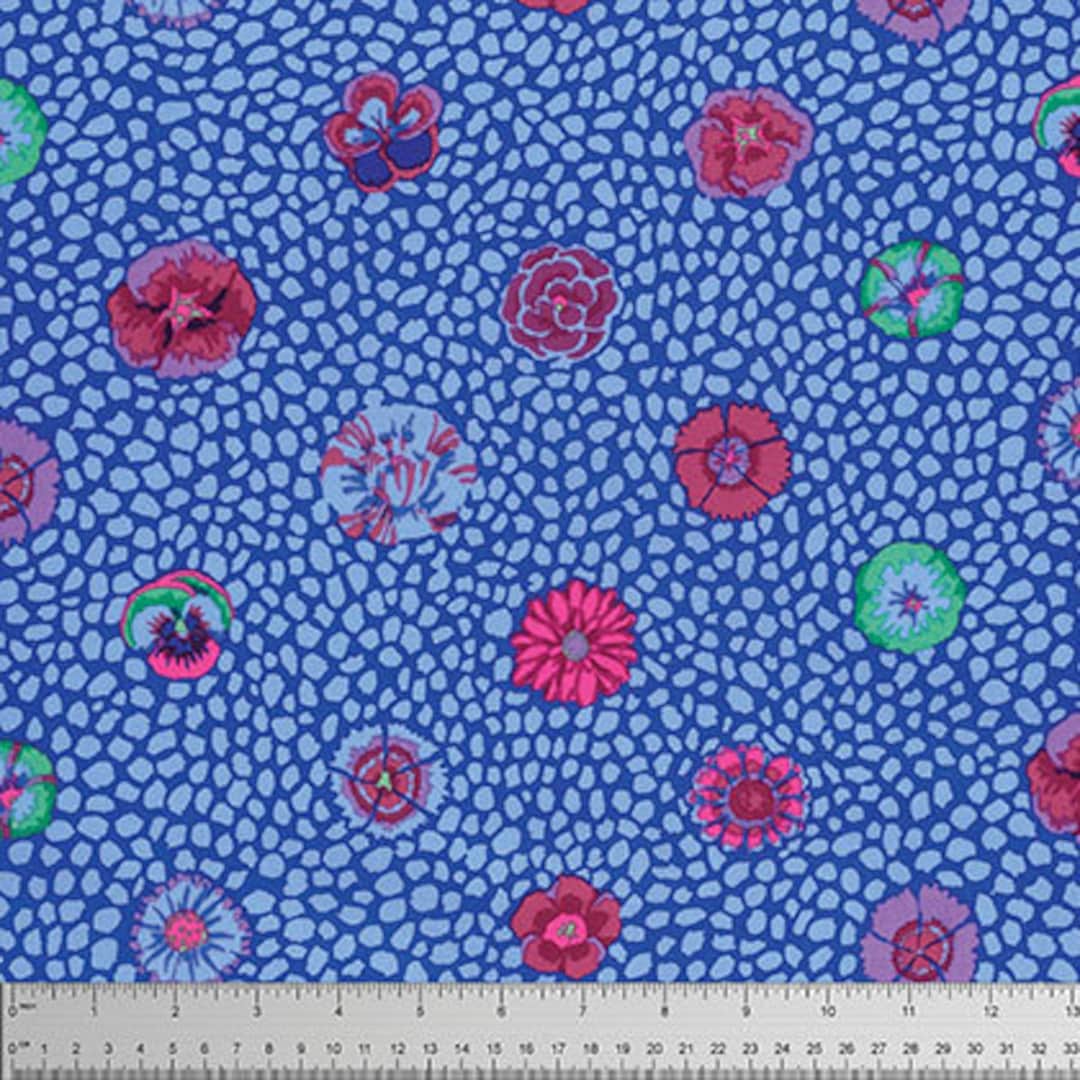 Kaffe Fassett Fabric by the Yard- Guinea Flower in Cobalt Blue From ...