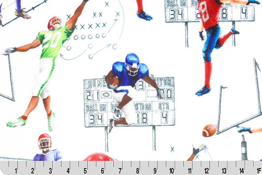 Kick off Football Digital Cuddle® in Scarlet & White by Shannon Fabrics ...