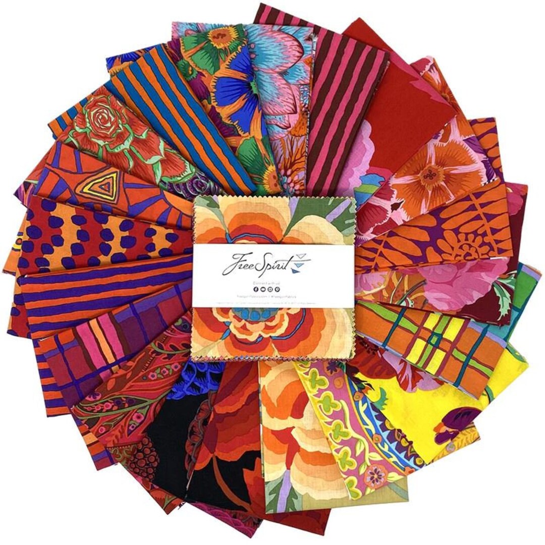 Kaffe Fassett Charm Pack Warm 5x5 Charm Pack From August 2022 Collective by Free Spirit Fabric ...