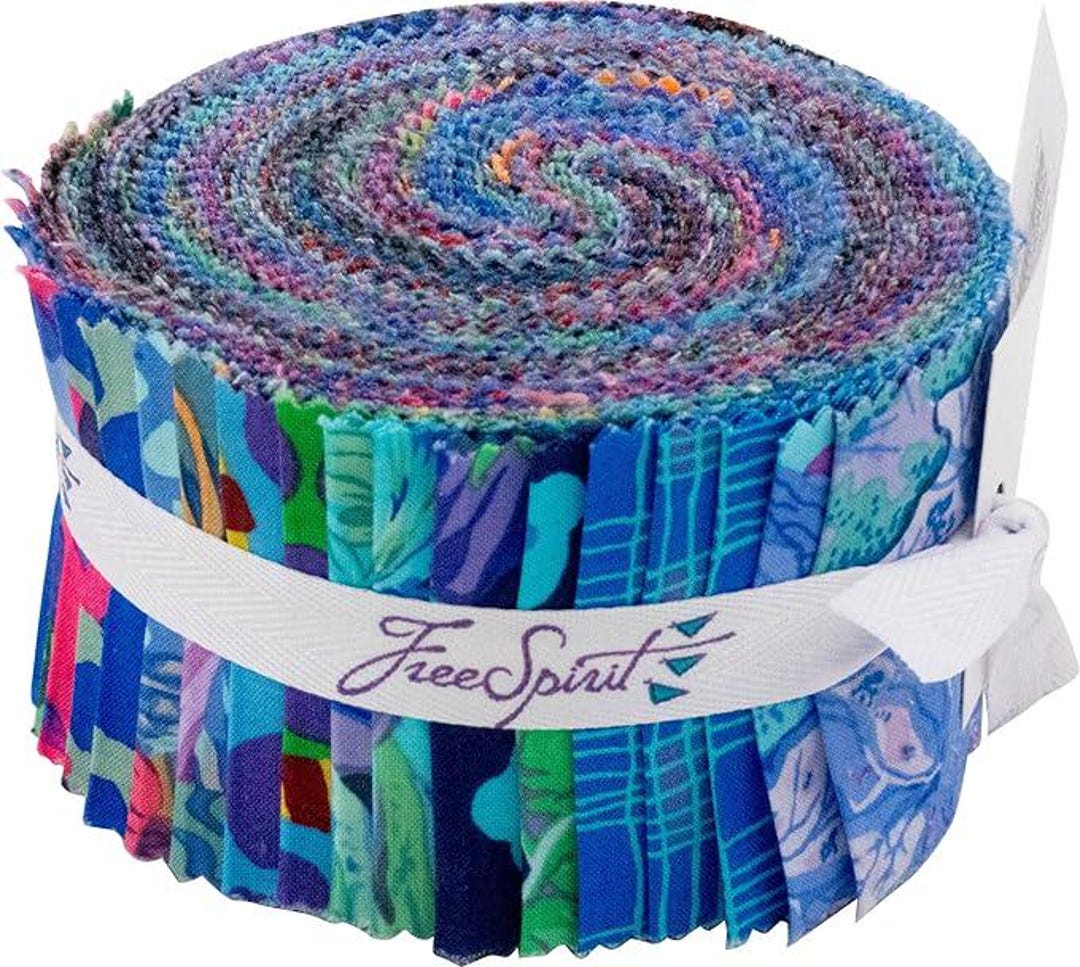 Kaffe Fassett Jelly Roll - Design Roll in Cool From August 2023 Kaffe Fassett Collective by Free ...