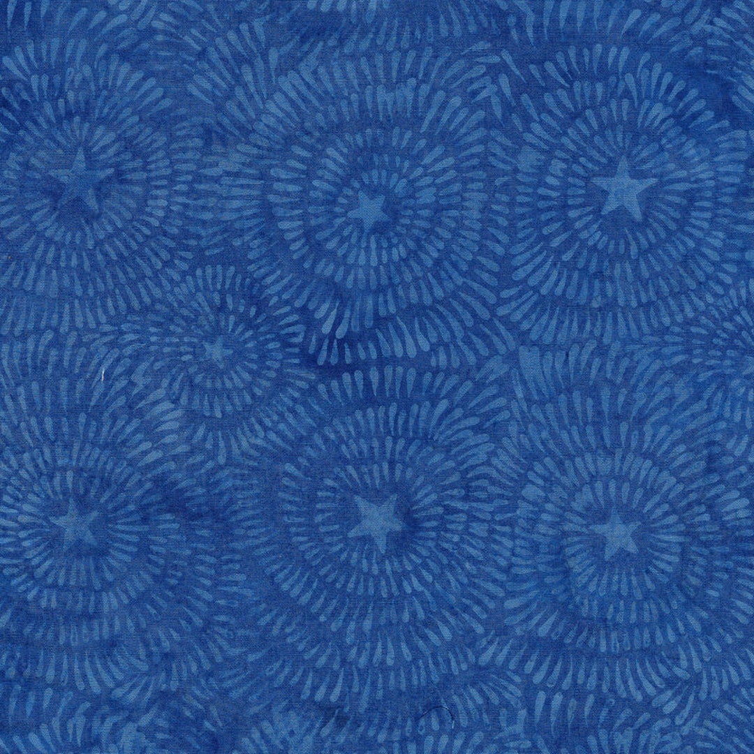 BATIK FABRIC - Star Burst in Navy From Freedom 2 Collection by Island ...