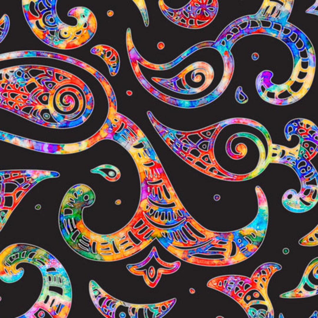 Paisley Swirl in Black From Brilliance Collection by Dan Morris for ...
