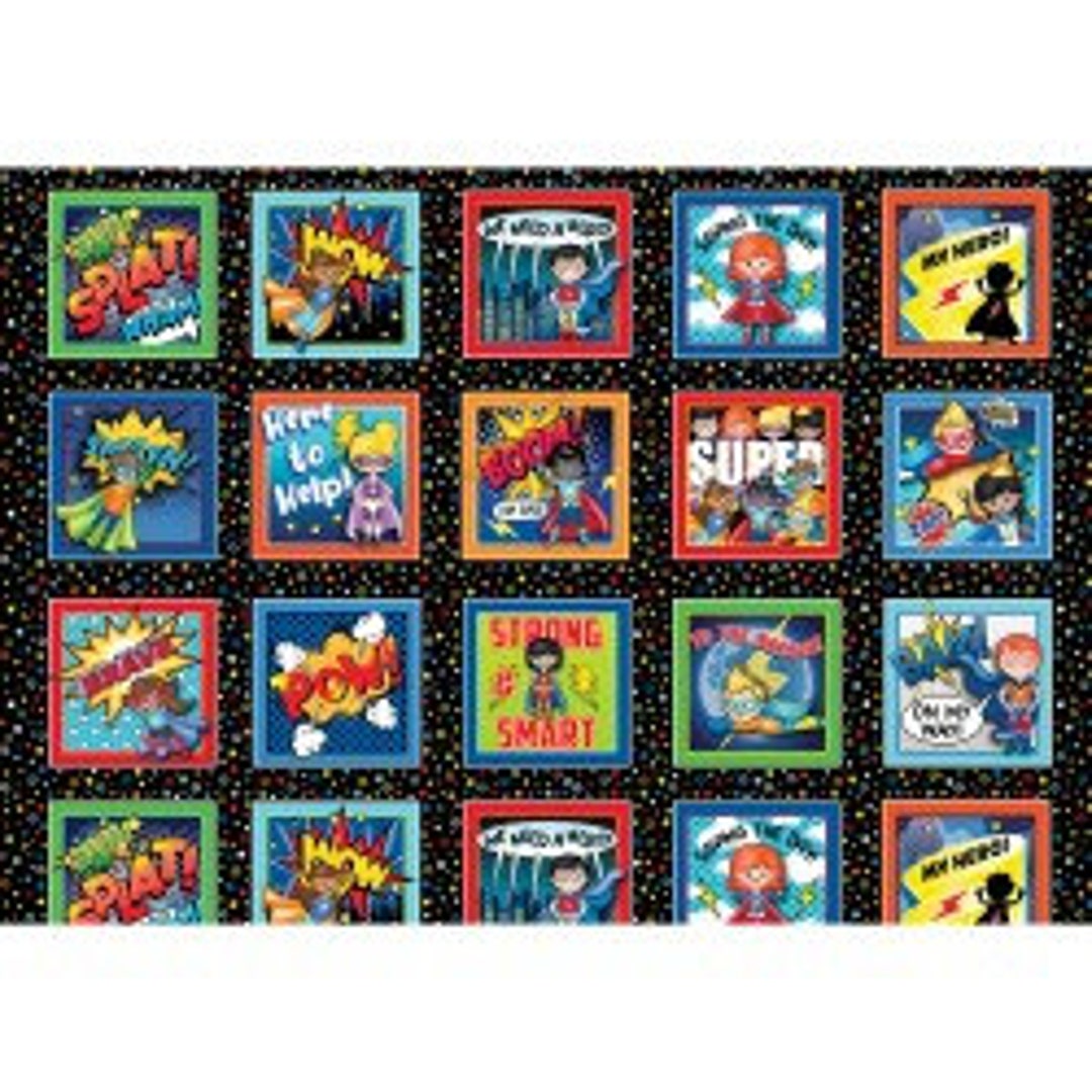 My Hero Boxes PANEL (24"x44") From the My Hero Collection by Kanvas ...