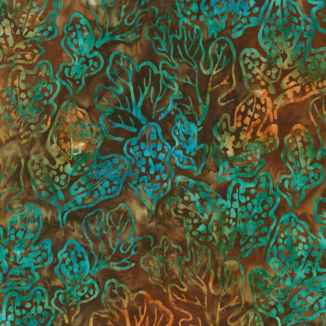 Batik Fabric - Sea Kelp on Sepia From the Artisan Batiks Beachcombers Collection by Lunn Studios ...