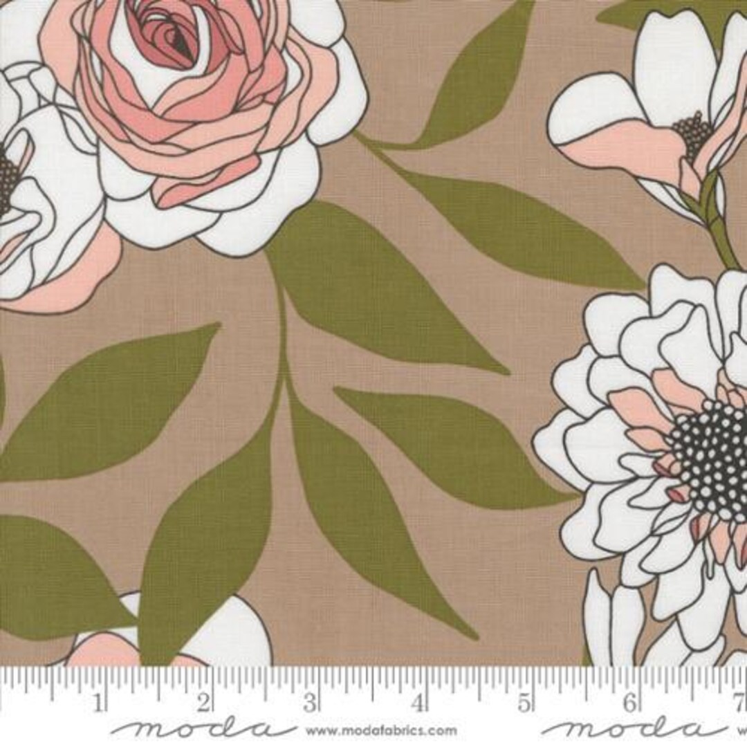 Botany Cabbage Rose Earth by Alli K. Designs From Moda Fabrics - 100% ...