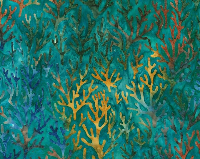 Batik Fabric - Coral in Bermuda From the Artisan Batiks Beachcombers ...