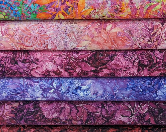 Pink Ombre FABRIC BUNDLE SET From Floralessence by Quilting Treasures ...