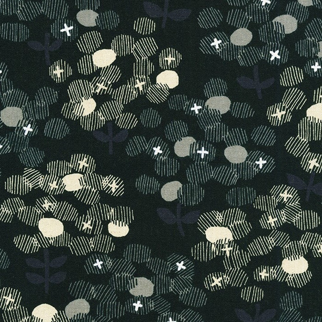 Black by Sevenberry From Cotton Flax Prints - Robert Kaufman - 80 ...