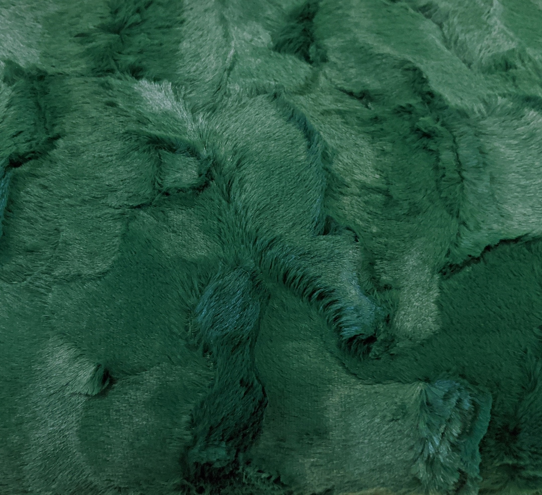 LUXURY MINKY- Solid Emerald Green Luxe Snuggle New York Furry Minky ...