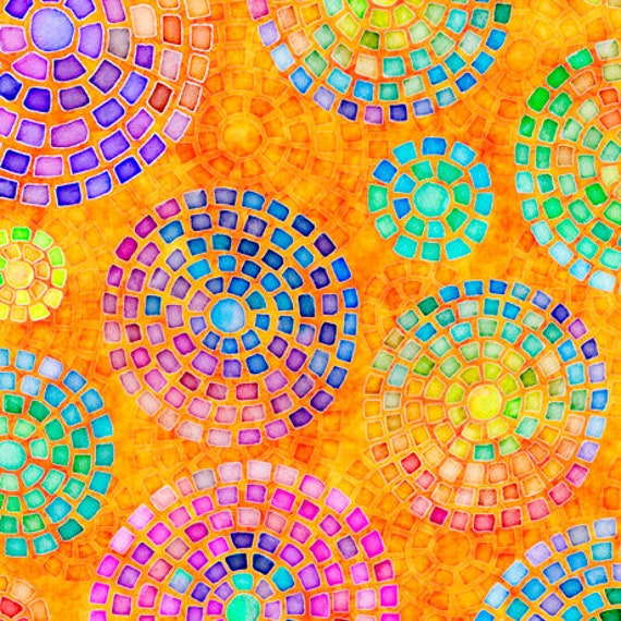 Mosaic Medallions in Orange From Brilliance Collection by Dan | Etsy