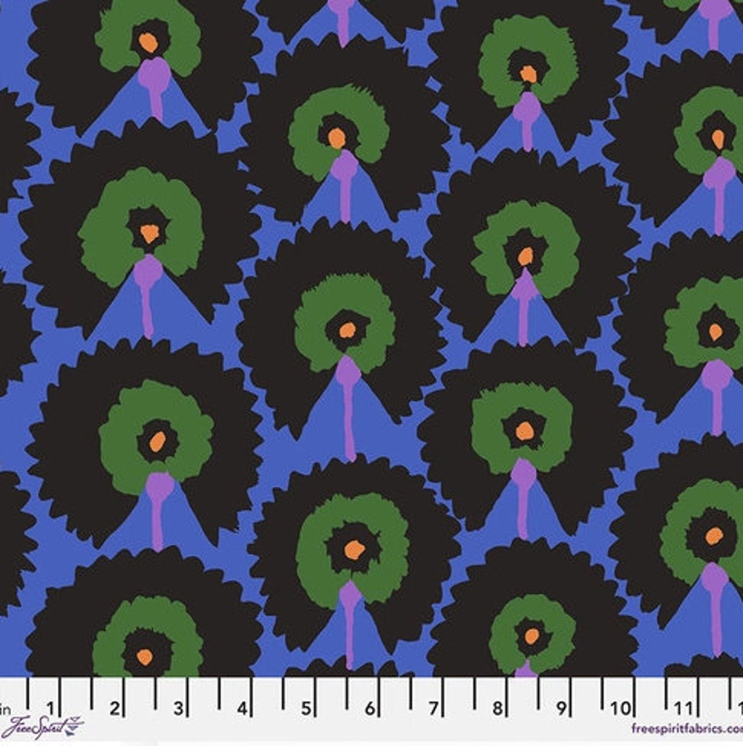 Kaffe Fassett Fabric by the Yard- Regal Fans in Dark From Kaffe Fassett ...