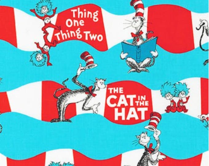 Thing 1 Thing 2 & the Cat in the Hat Ribbon on Aqua From - Etsy