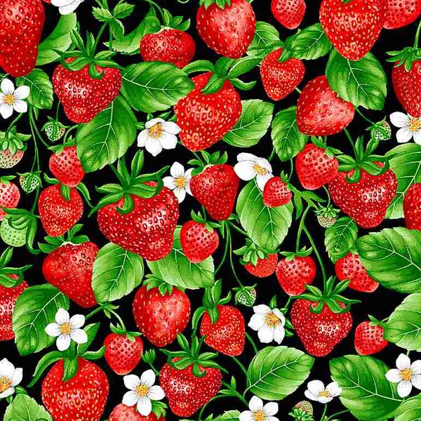 Strawberry Fabric - Etsy