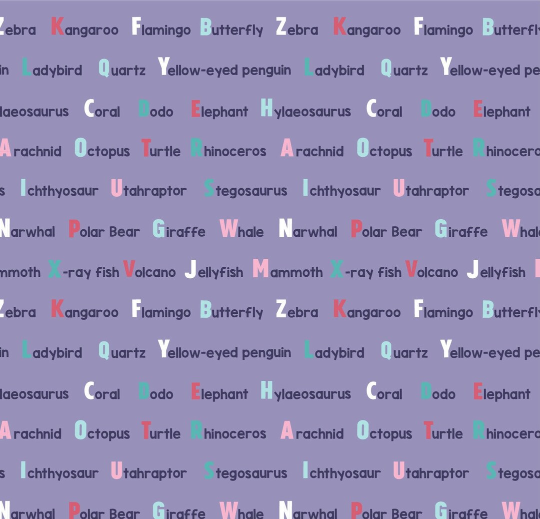 Alphabet Animal Names in Purple From Love Your World - Etsy