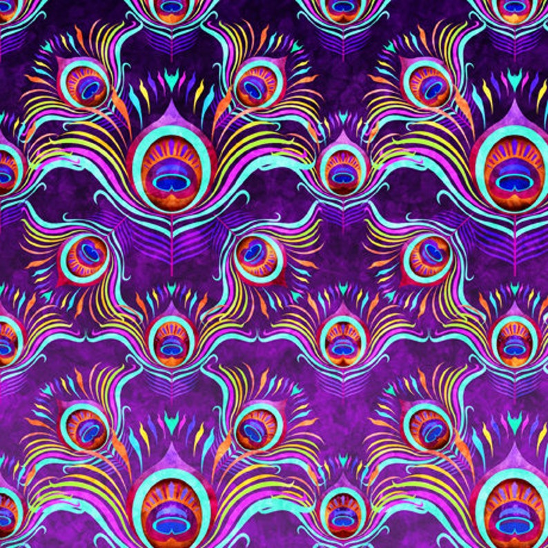 Peacock Ombre Damask in Violet From the Eclectica Collection by ©dan ...
