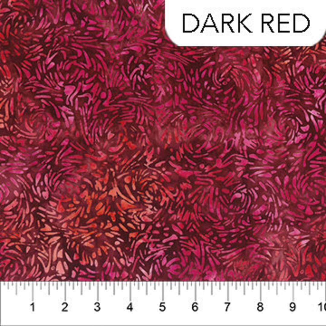 Batik Cotton Fabric-abstract Swirls in Dark Red From Banyan Batik ...
