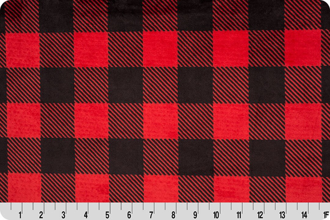Buffalo Check Cuddle Scarlet & Black MINKY From Shannon Fabrics 3mm - Etsy