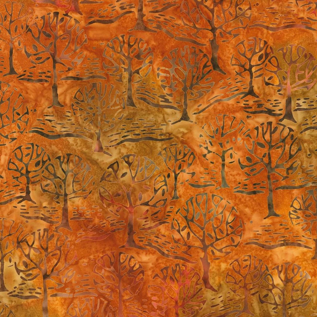 Batik Fabric - Trees in Sienna From the Artisan Batiks Wine Country ...