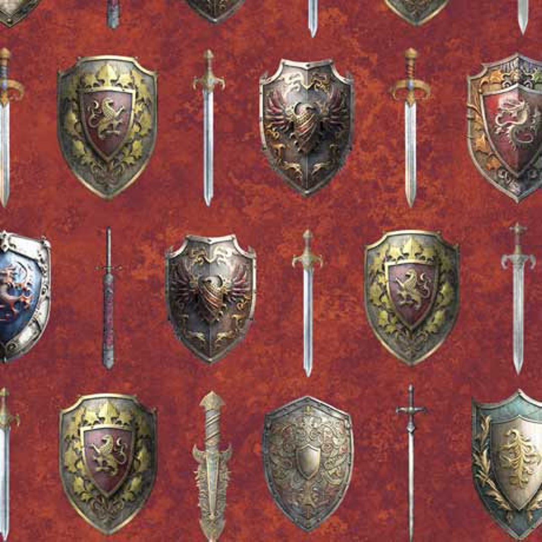 Swords and Shields in Rust From the Wizards and Warriors Collection by ...