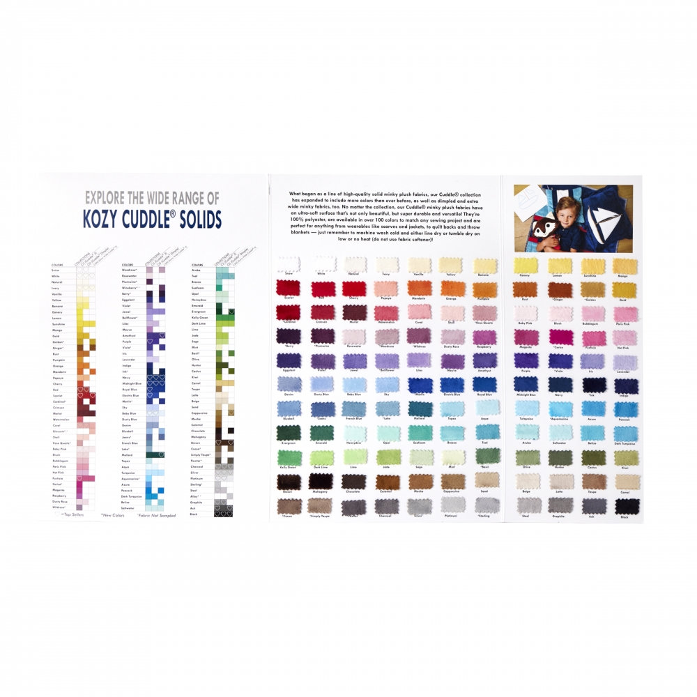 Minky Cuddle SWATCH Board From Shannon Fabrics - 145+ Colors of C3 ...