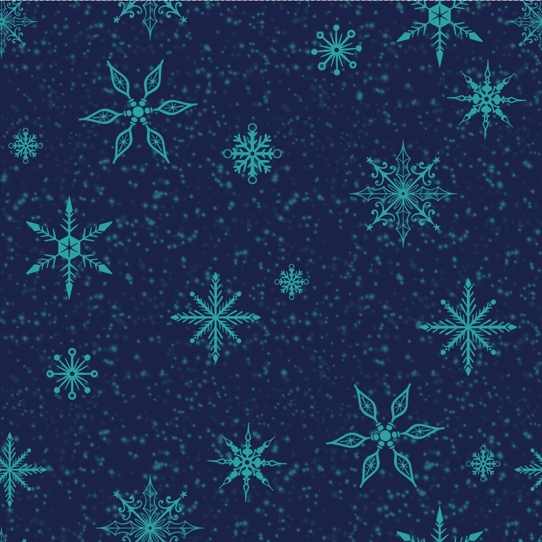 Snowflakes in Navy Blue From the Snow Drift Collection by Michael ...