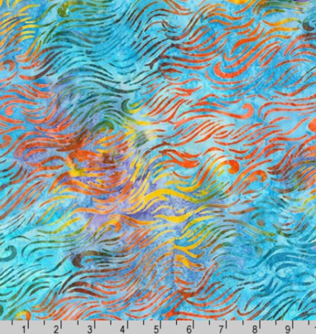Batik Fabric- Waves in Rainbow by Lunn Studios From Artisan Batiks ...