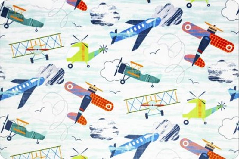 Fly With Me Digital Cuddle® Airplanes in Aruba Plush MINKY From Shannon ...