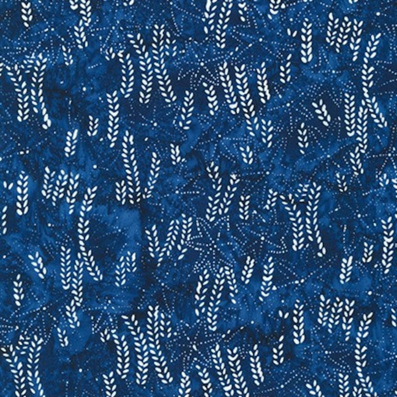 Batik Fabric Starfish in Navy Blue by Lunn Studios From - Etsy