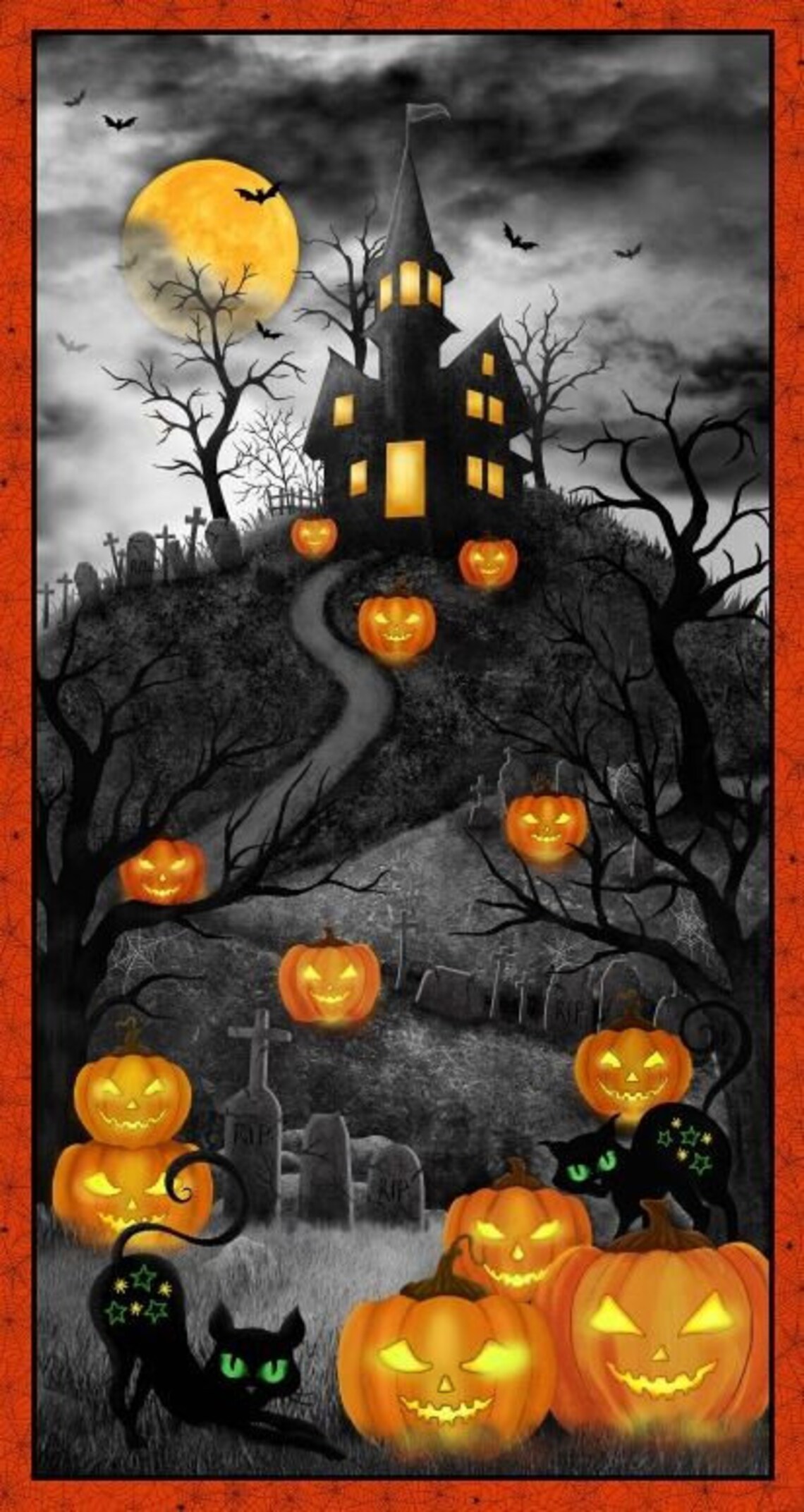 Haunted House 24 Panel From Trick or Treat Collection by - Etsy