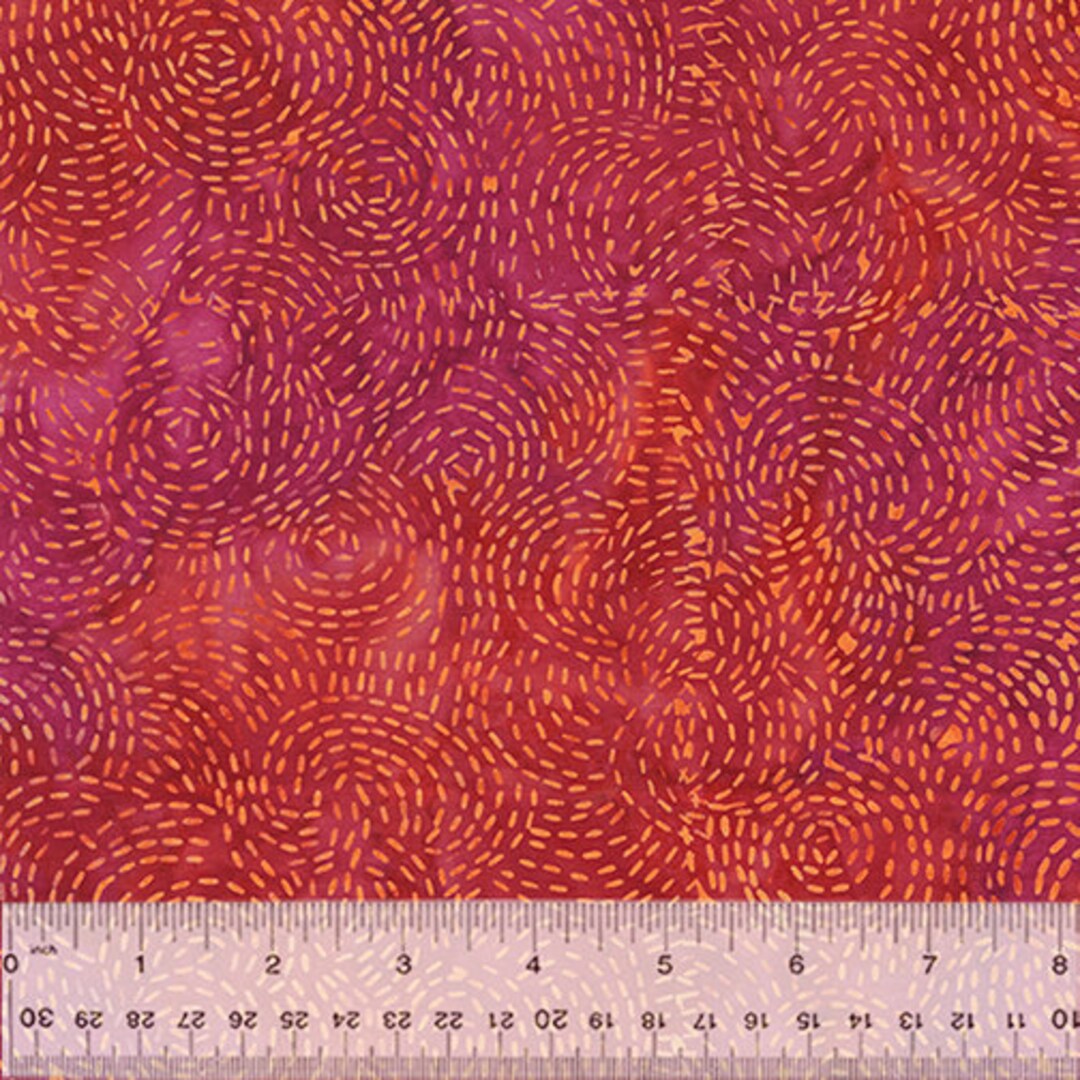 Batik Fabric - Stitches in Magenta From the Plum Fizz Collection by ...