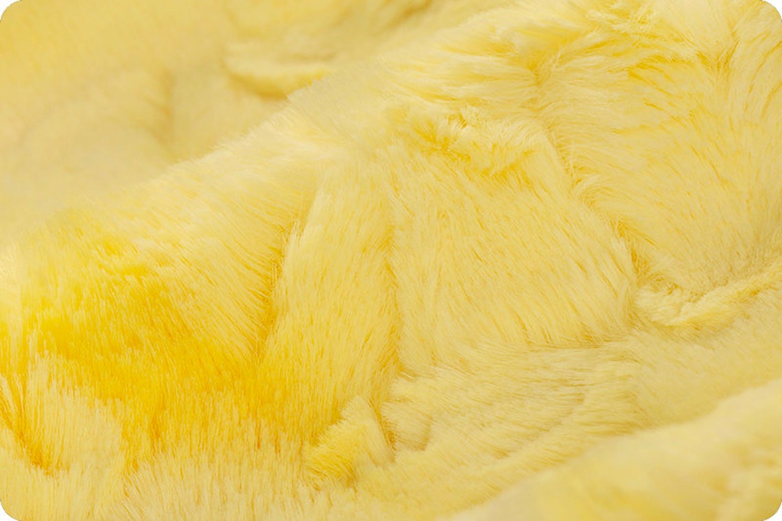 Luxe Cuddle Galaxy in Lemon Drop Yellow Fur MINKY Fabric From Shannon ...