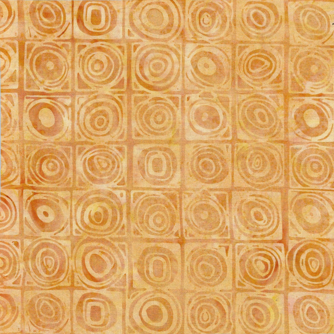 BATIK FABRIC - Squares Circles in Candy Corn From Citified Collection ...
