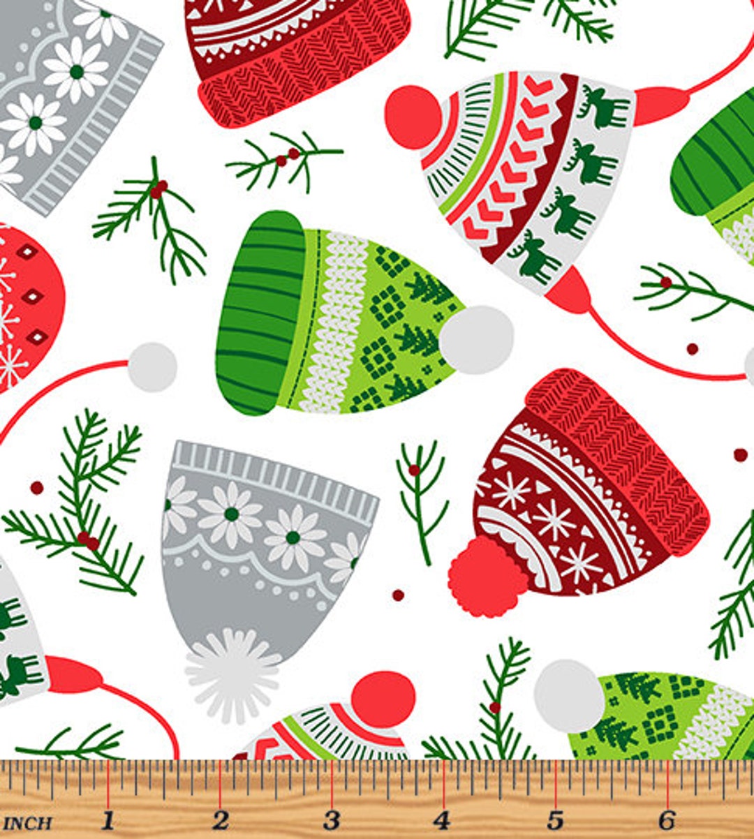 Warm Winter Hats in White From Keeping Cozy Collection by Kanvas Fabric ...