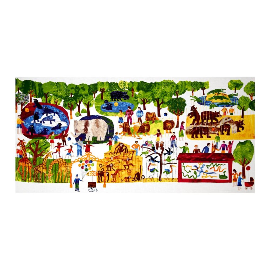 1,2,3 to the Zoo Animal Panel From Andover Fabrics by Eric Carle - 24 ...