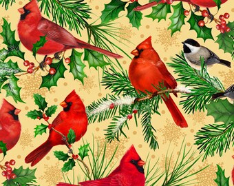 Winter Cardinals Quilt Fabric - Etsy