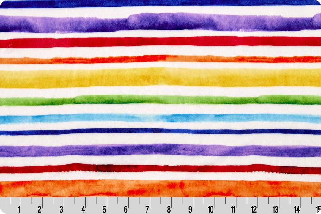 Minky- Stripe Digital Cuddle® in Rainbow From Shannon Fabrics - 2.5 Mm ...