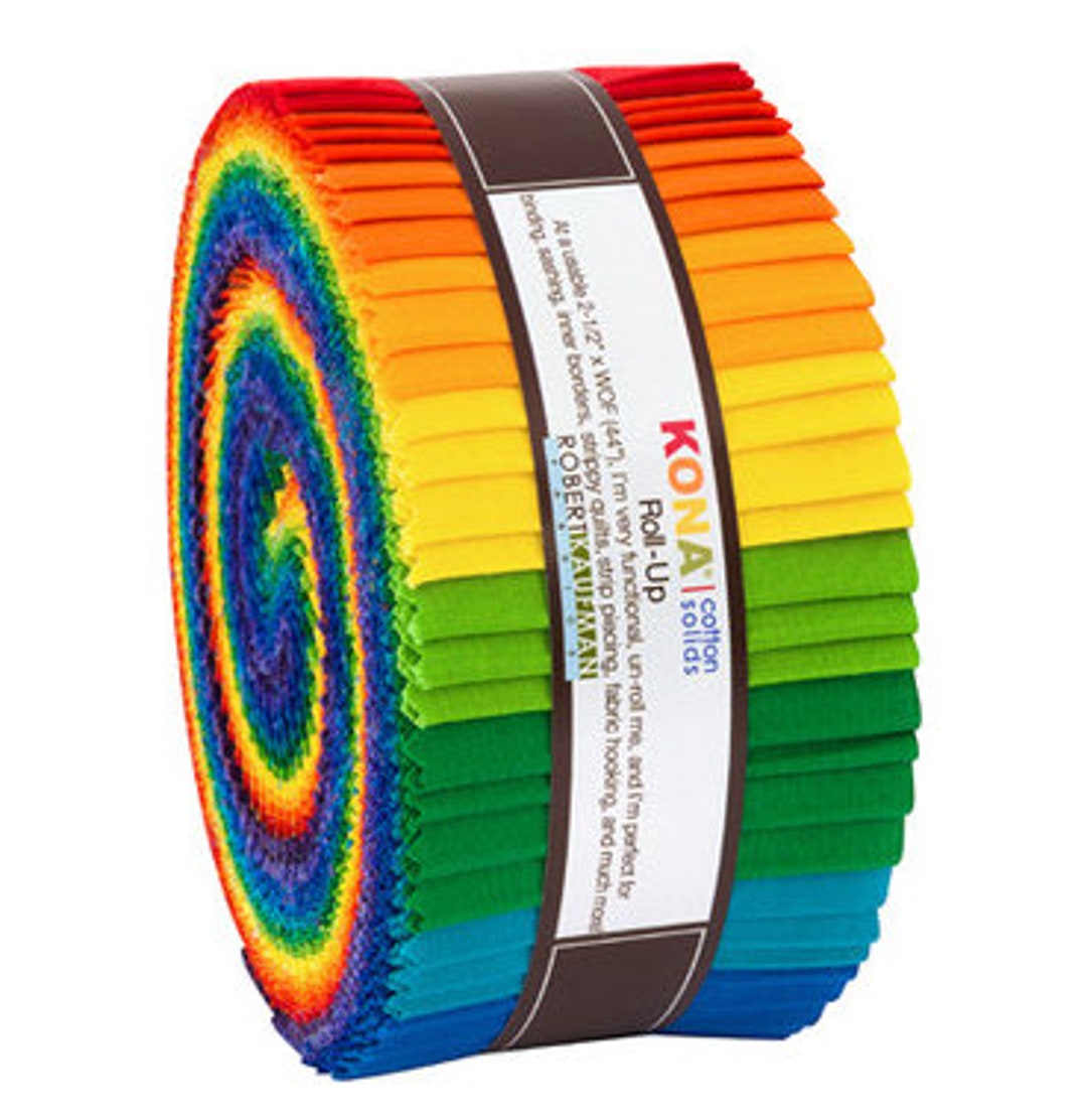 Kona® Cotton - Bright Rainbow Palette Bundle JELLY ROLL 40 2.5-inch ...