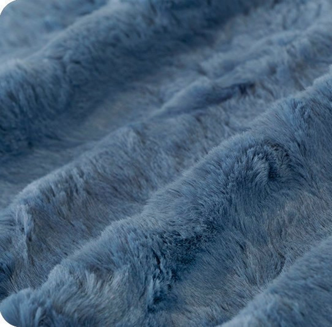 Fat Half ONLY 30 X 36 Luxe Cuddle Marble Chambray Blue MINKY Fabric ...