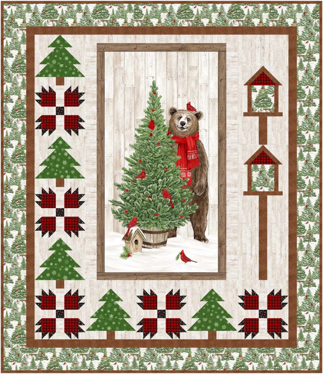 Quilt Kit - Bear Tracks - Finished Sizes is 53" X 65" (panel Quilt ...