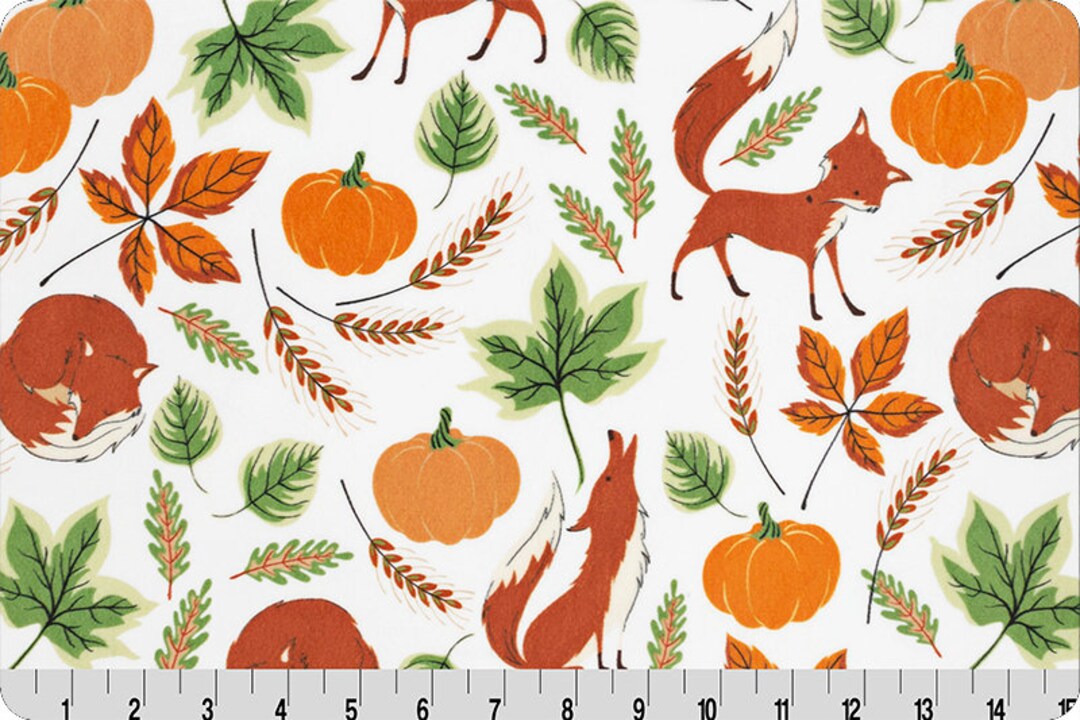 Fat Half Only 30x36 Fall Fox Digital Cuddle® in Harvest Orange MINKY ...